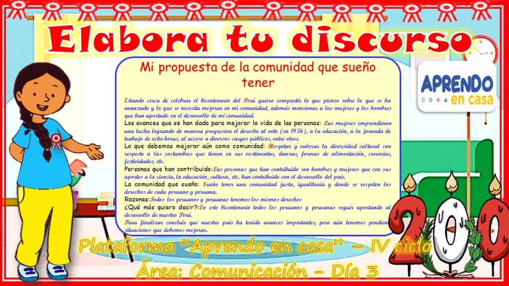 DISCURSO PARA UN NIÑO DE PRIMARIA 2025