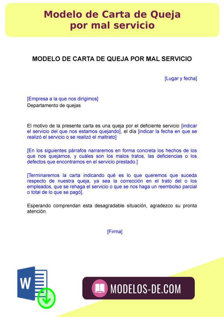 Modelo De Carta De Queja Formal Ejemplos En Participio
