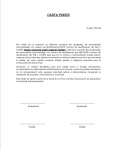 MODELO DE CARTA PODER SIMPLE WORD 2025